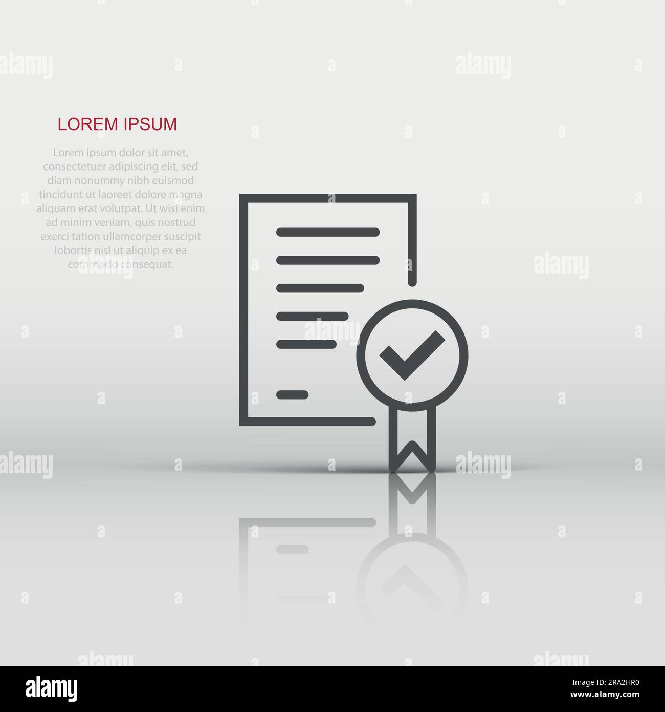 Approved document icon in flat style. Authorize vector illustration on white isolated background ...