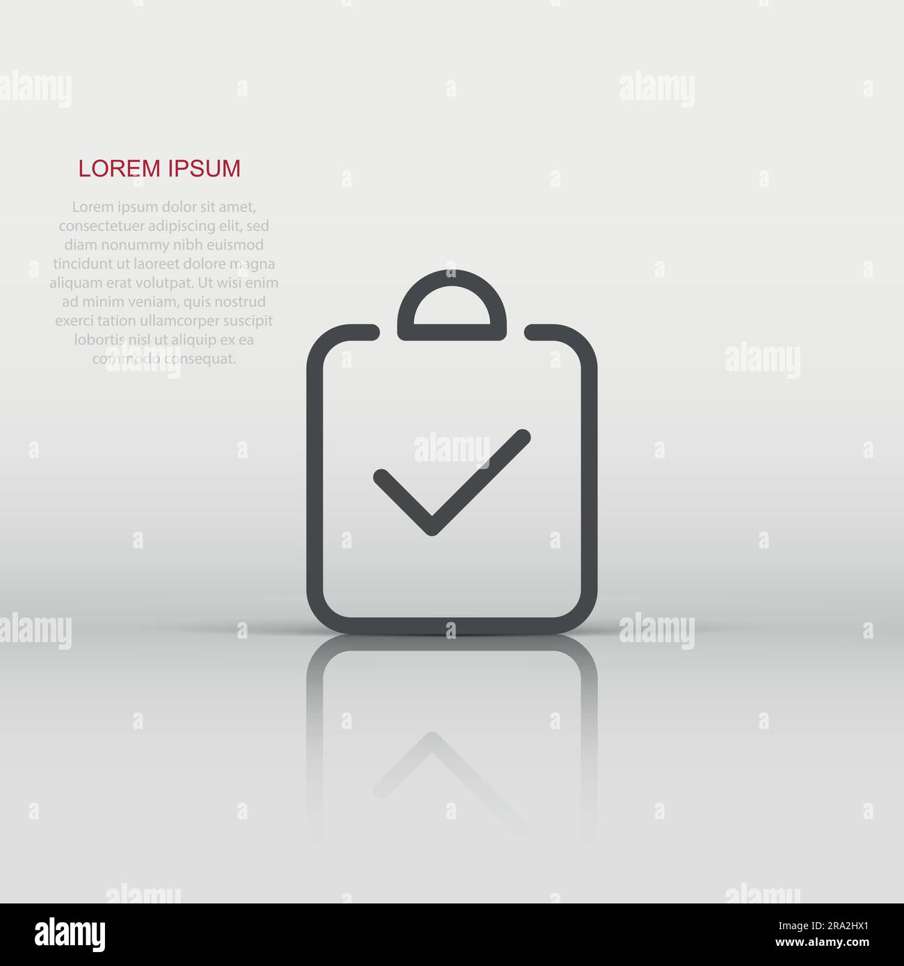 Document checkbox icon in flat style. Test vector illustration on white ...