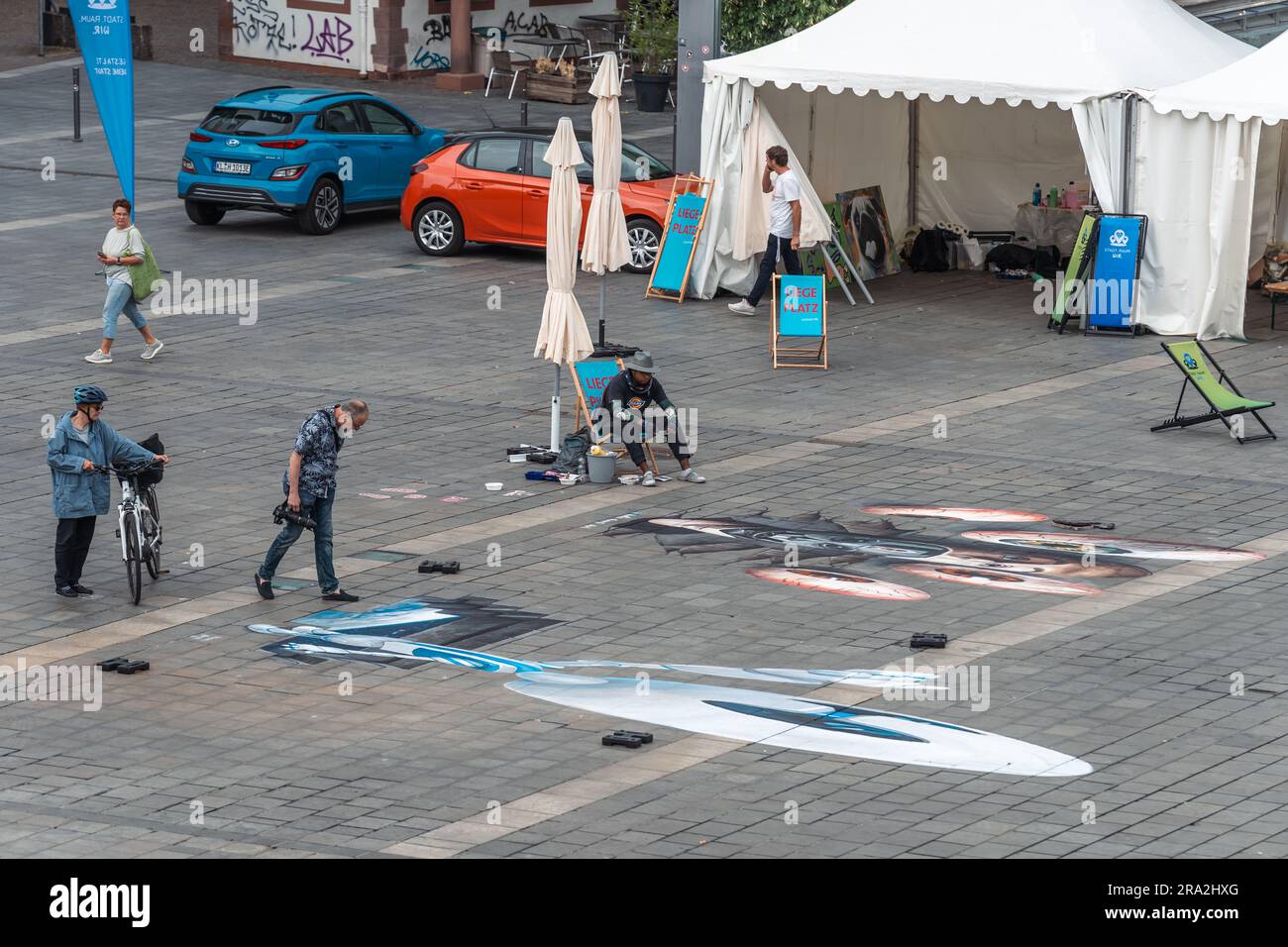 Kaiserslautern, Germany. 30th June, 2023. Artist Rafa Rars sitting in a ...