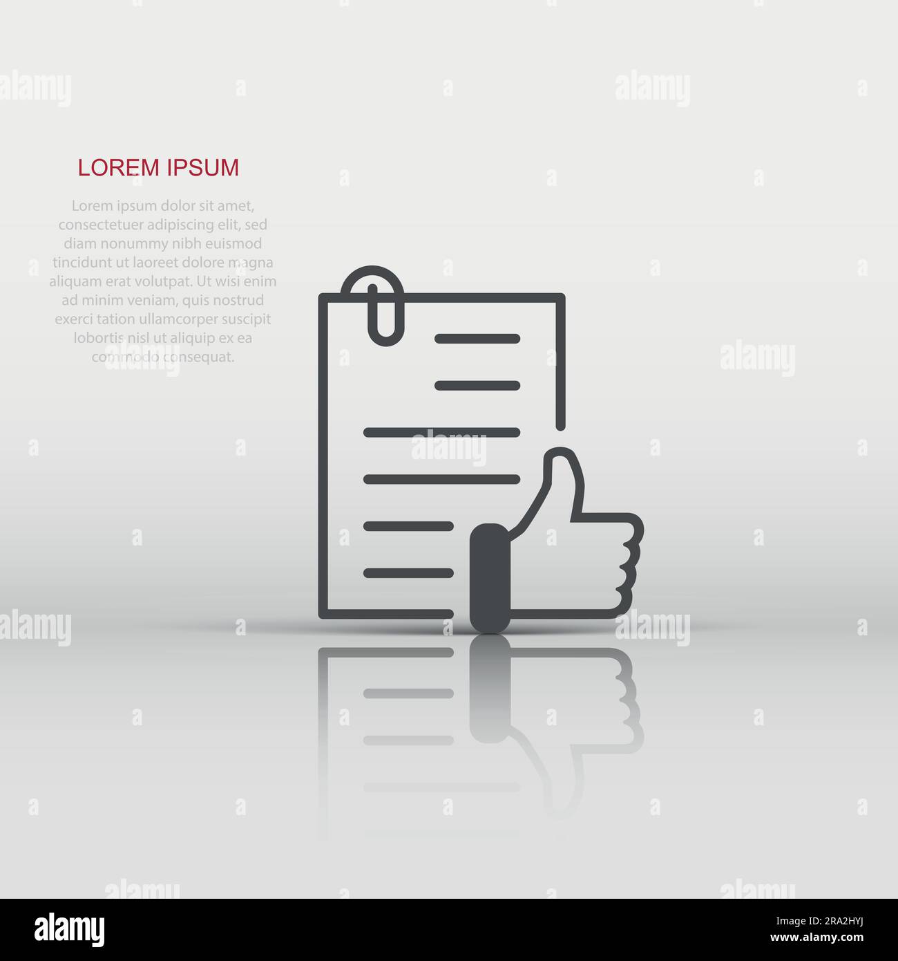 Approved document icon in flat style. Authorize vector illustration on ...