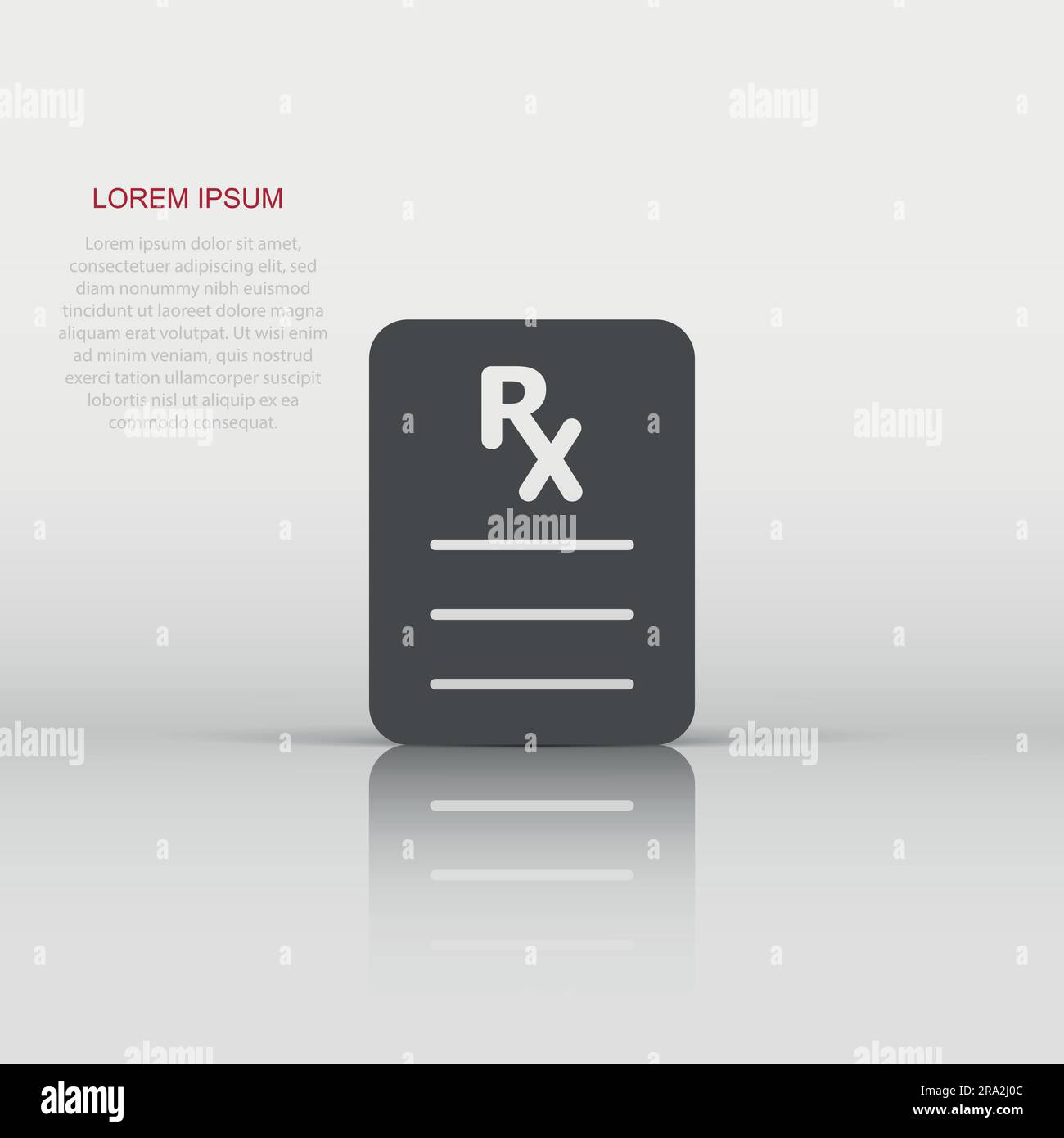Prescription icon in flat style. Rx document vector illustration on ...