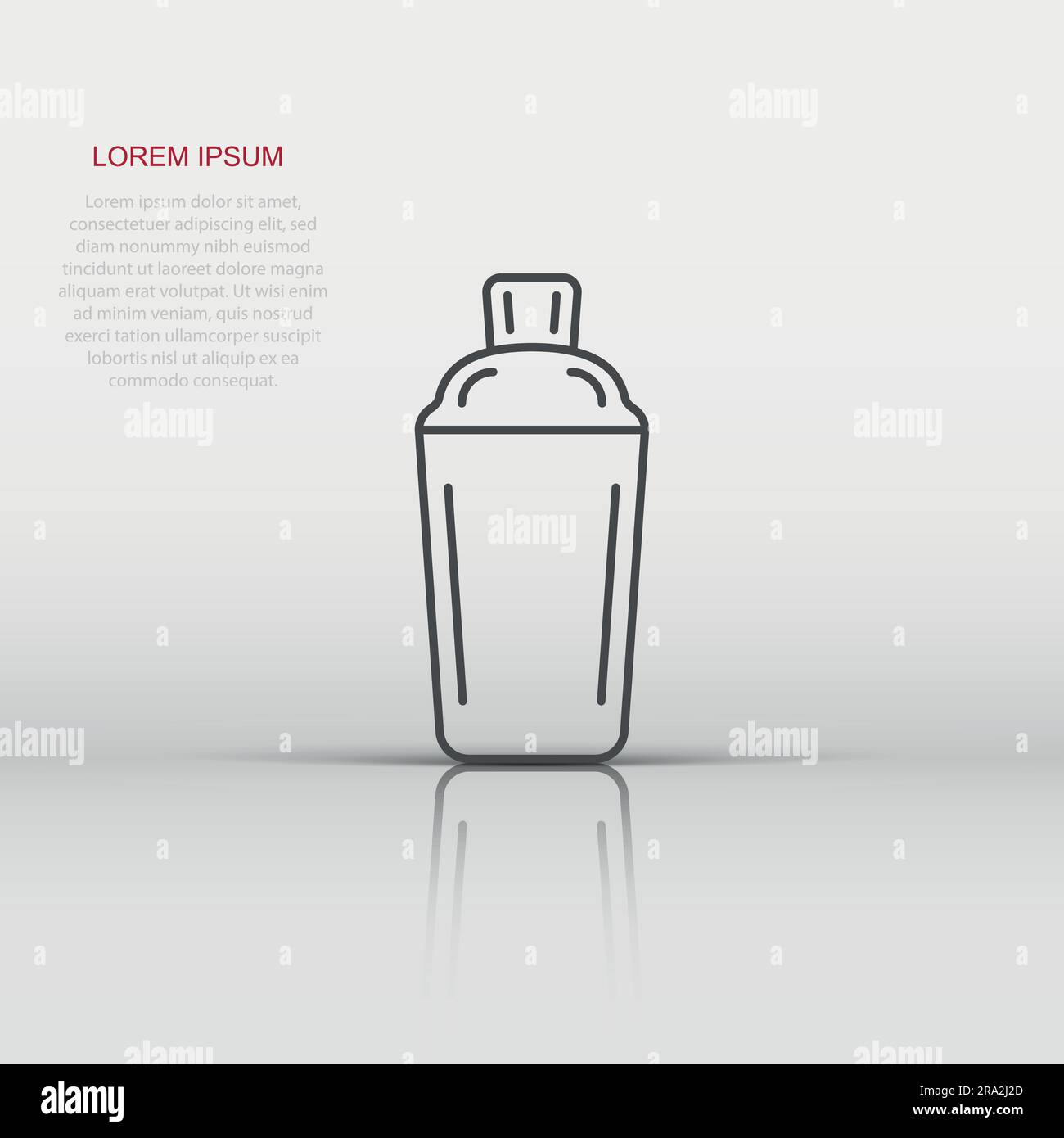 Shaker cocktail icon in flat style. Alcohol bottle vector illustration ...