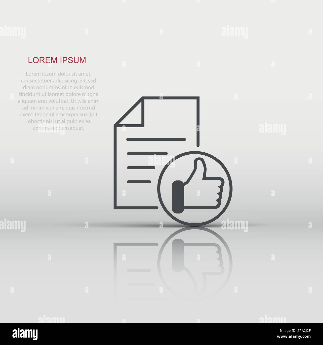 Approved document icon in flat style. Authorize vector illustration on ...