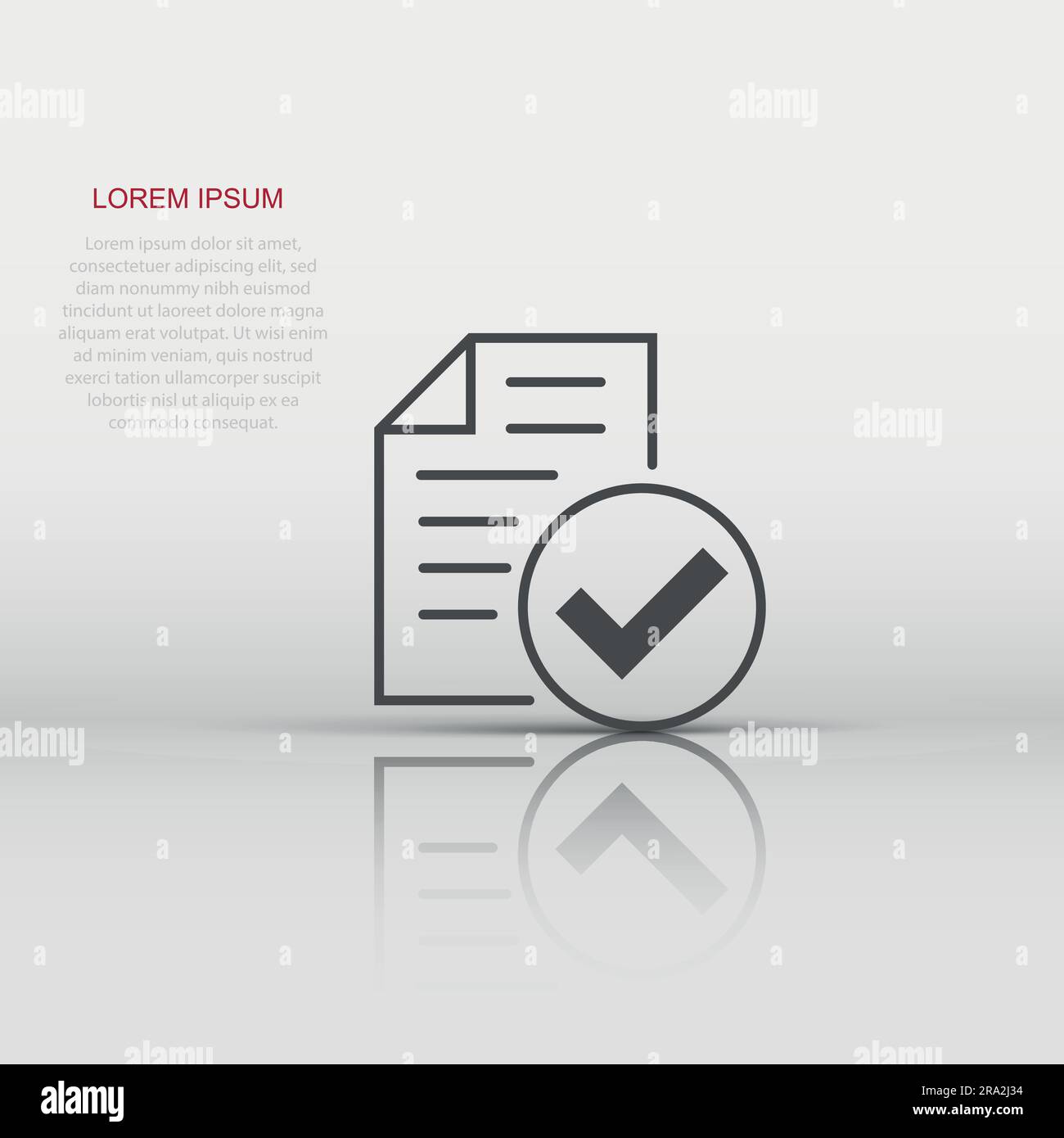 Approved document icon in flat style. Authorize vector illustration on ...