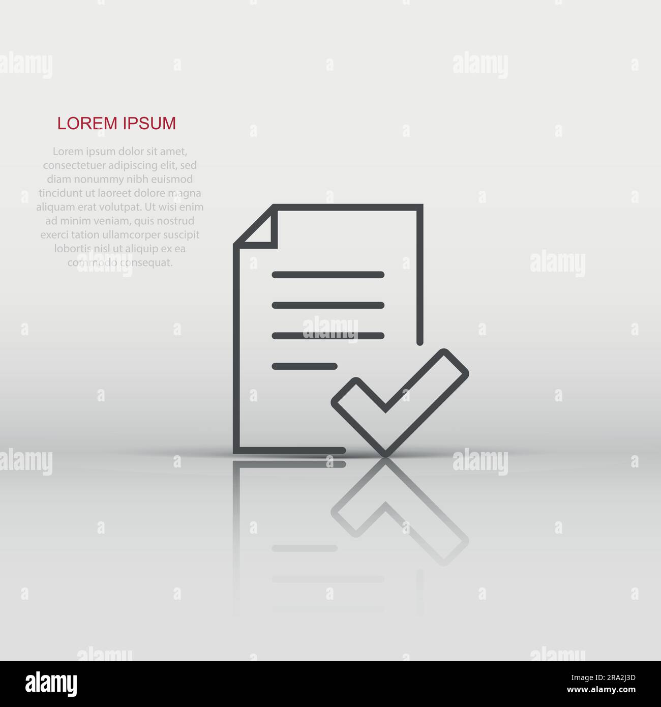 Approved document icon in flat style. Authorize vector illustration on ...