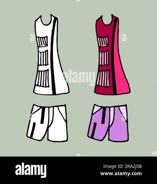 Doodle hand drawing with kid clothes. Vector illustration of lines and ...