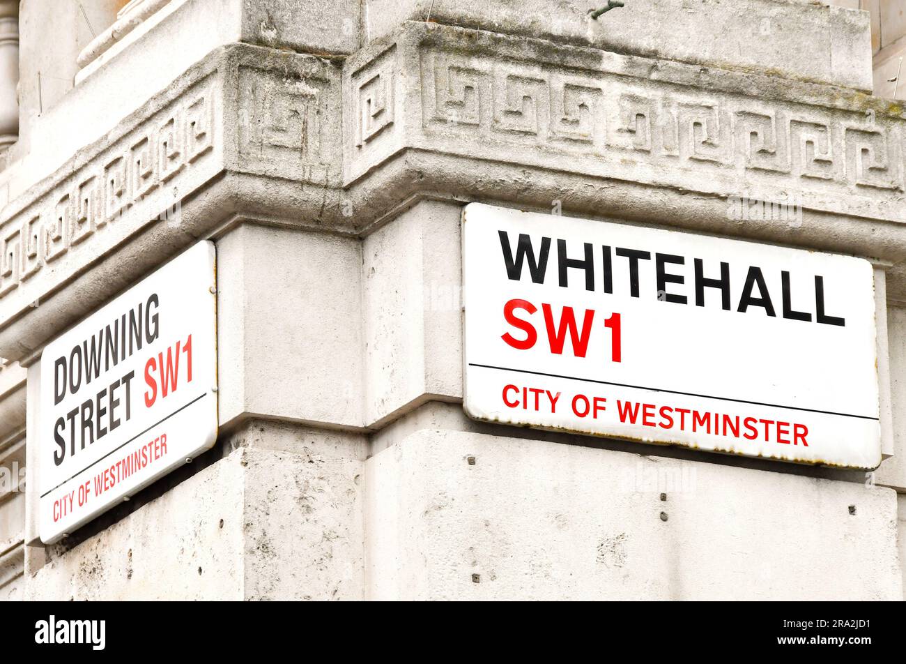London, England, UK - 28 June 2023: Signs on the wall of a building in ...