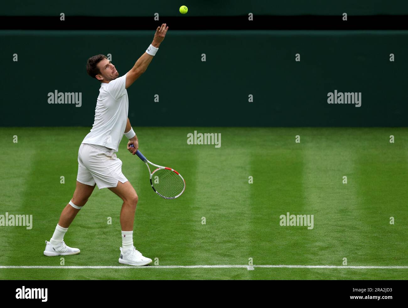 Cameron Norrie practices on No. 1 Court at the All England Lawn Tennis ...