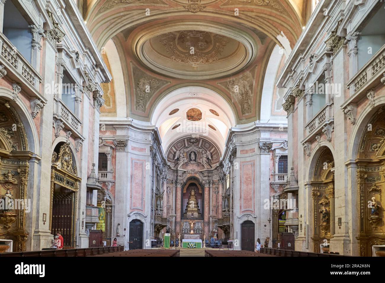 Portugal, Lisbon, largo de Graca, interior of Graca church (Igreja ...
