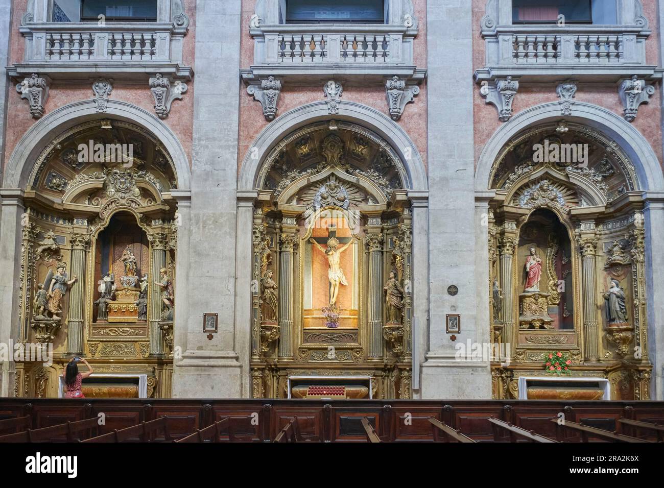 Portugal, Lisbon, largo de Graca, interior of Graca church (Igreja ...