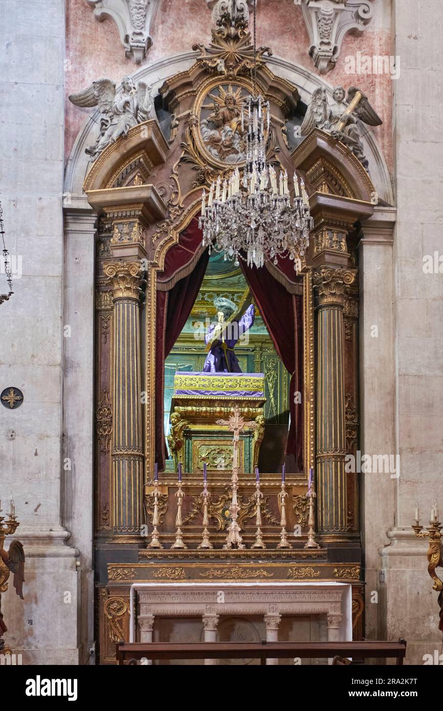 Portugal, Lisbon, largo de Graca, interior of Graca church (Igreja ...