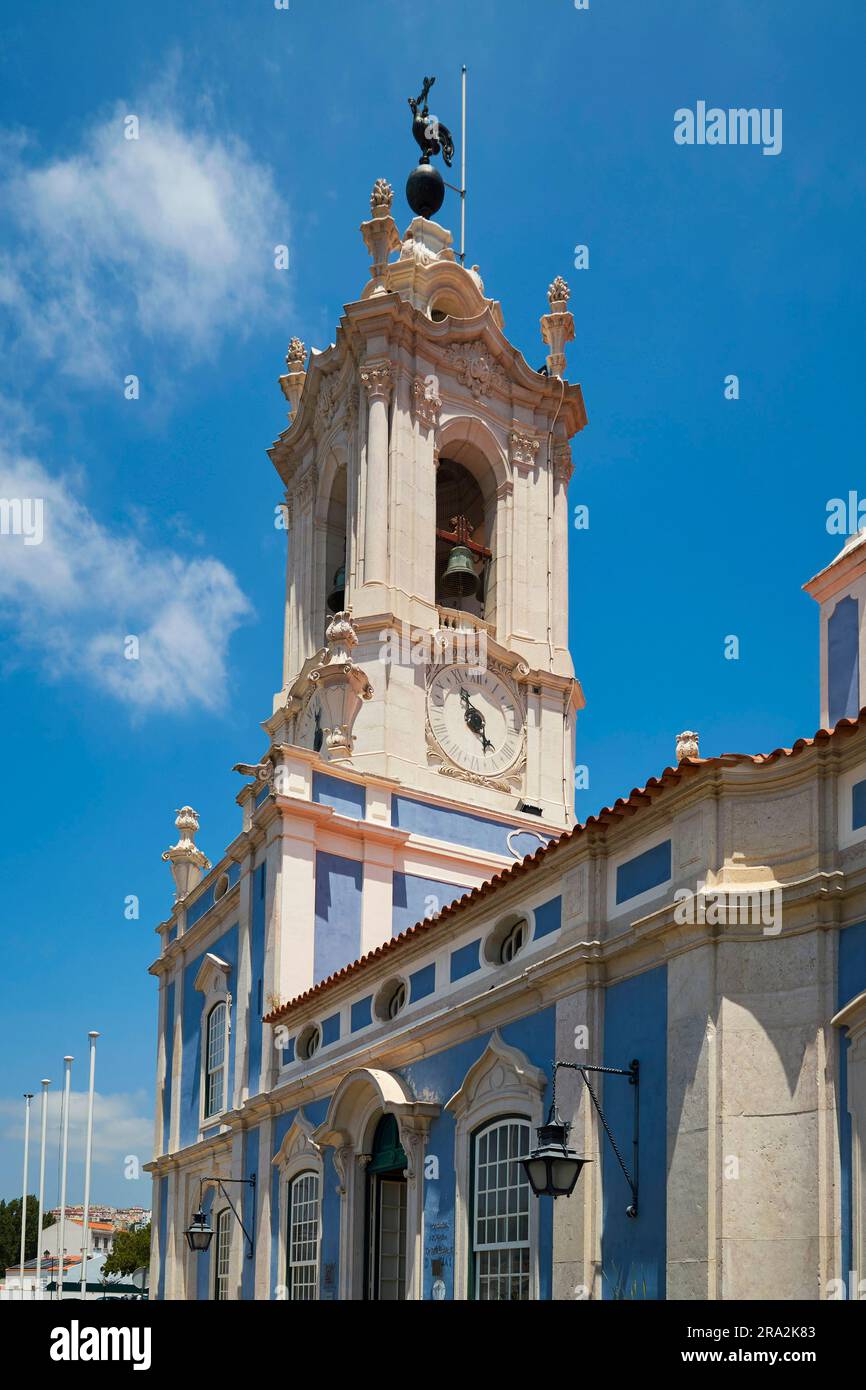 Portugal, Sintra, Queluz, Clock Tower (Torre do Relogio), houses the ...