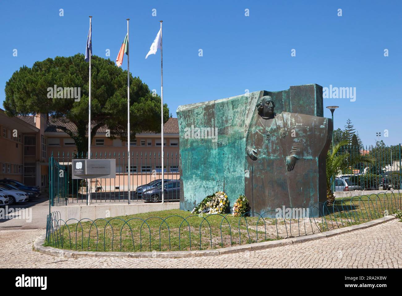 Portugal, Lisbon, Belem district, College of Belem (Casa Pia) bronze ...