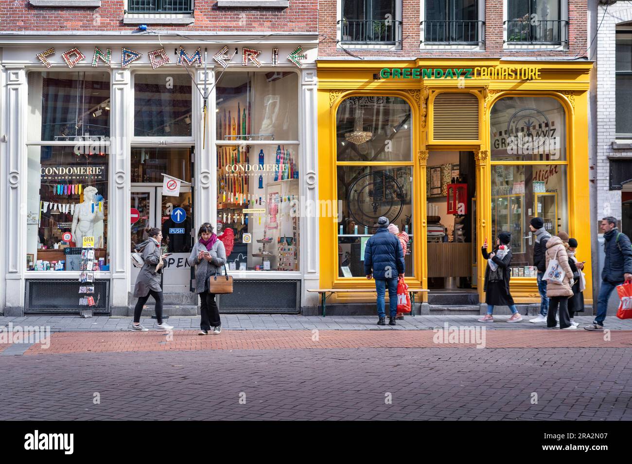 Netherlands, Amsterdam, condomerie and coffee shop Stock Photo - Alamy