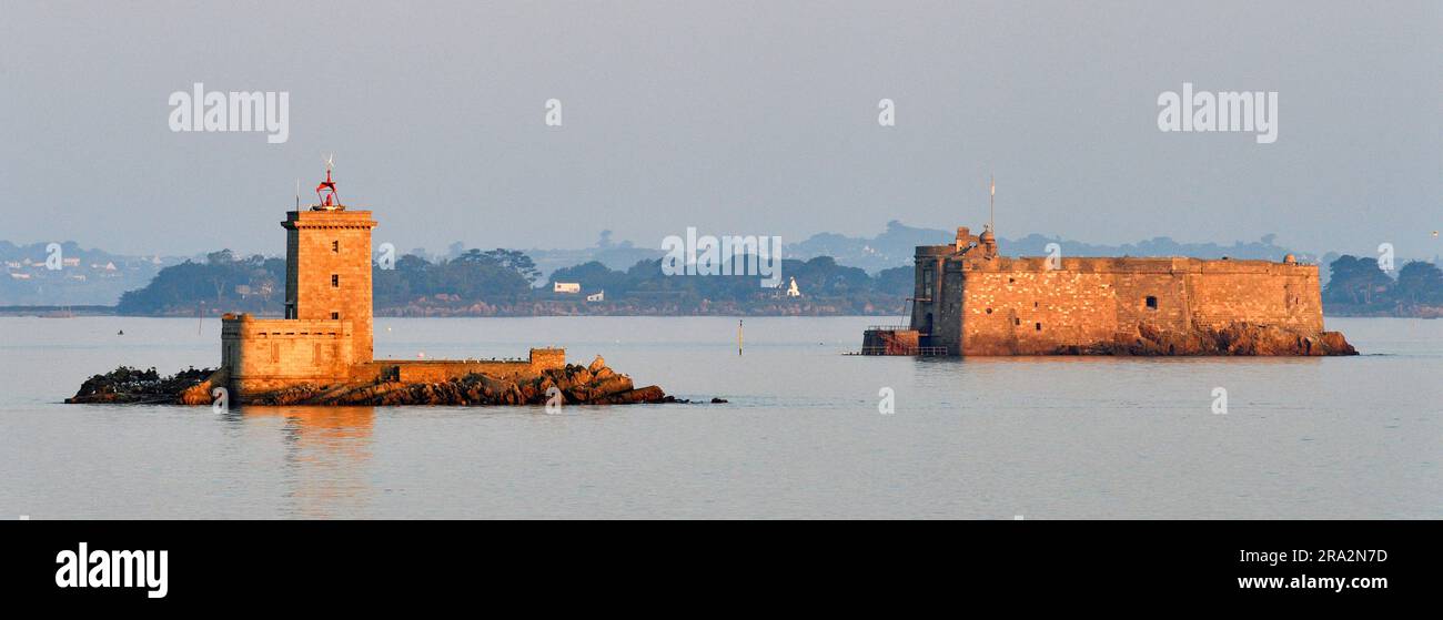 France, Finistere, Morlaix bay, Carantec, Black island and it's ...