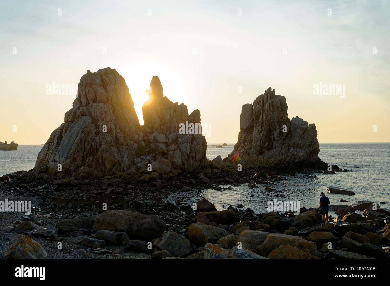 France, Cotes d'Armor, Cote d'Ajoncs, Plougrescant, on the GR 34 hiking ...