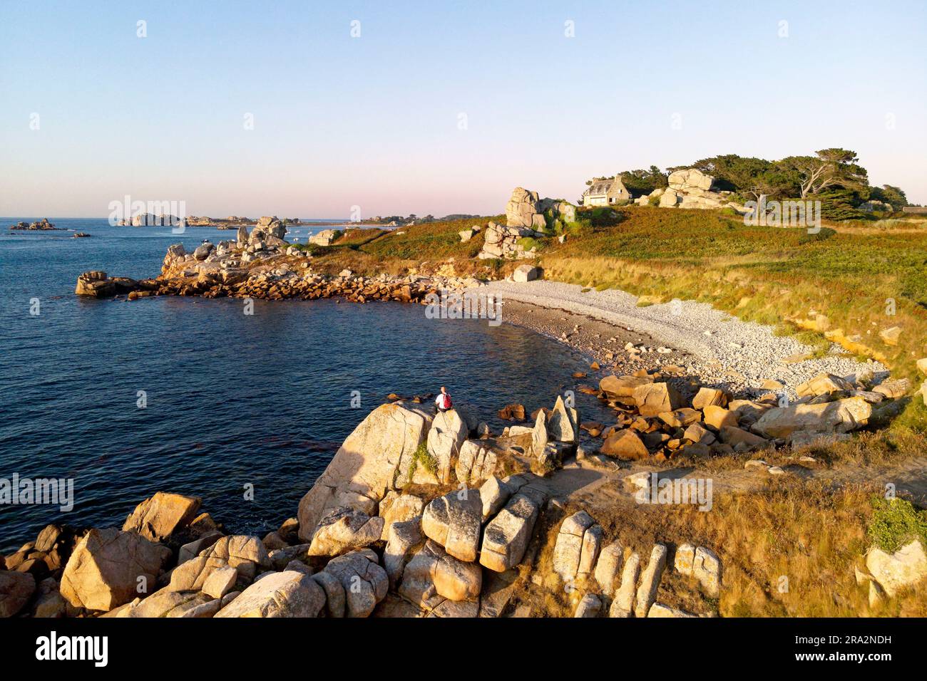 France, Cotes d'Armor, Cote d'Ajoncs, Plougrescant, on the GR 34 hiking ...