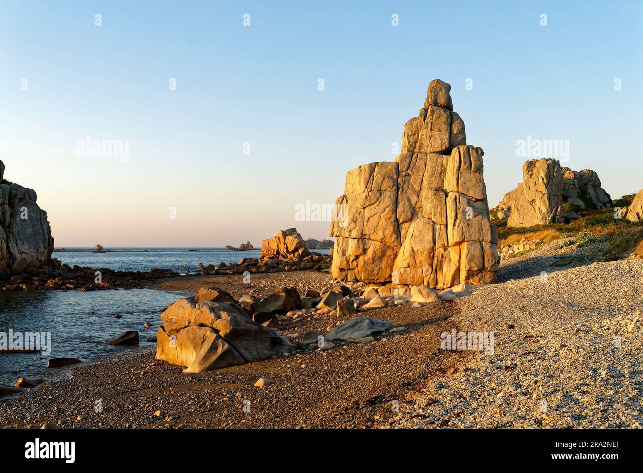 France, Cotes d'Armor, Cote d'Ajoncs, Plougrescant, on the GR 34 hiking ...