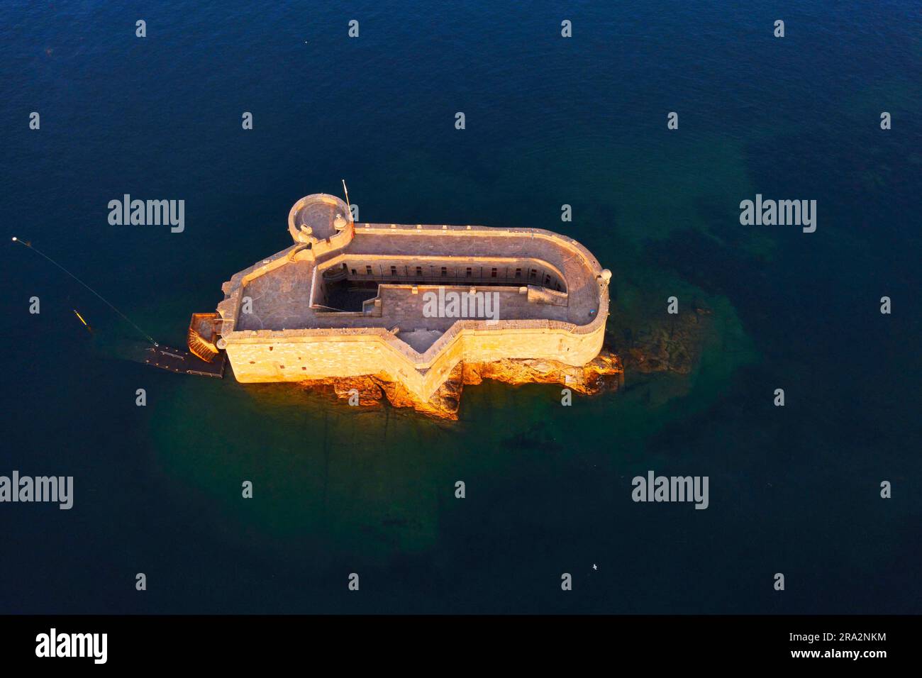 France, Finistere, Morlaix bay, Carantec, Taureau castle built by ...