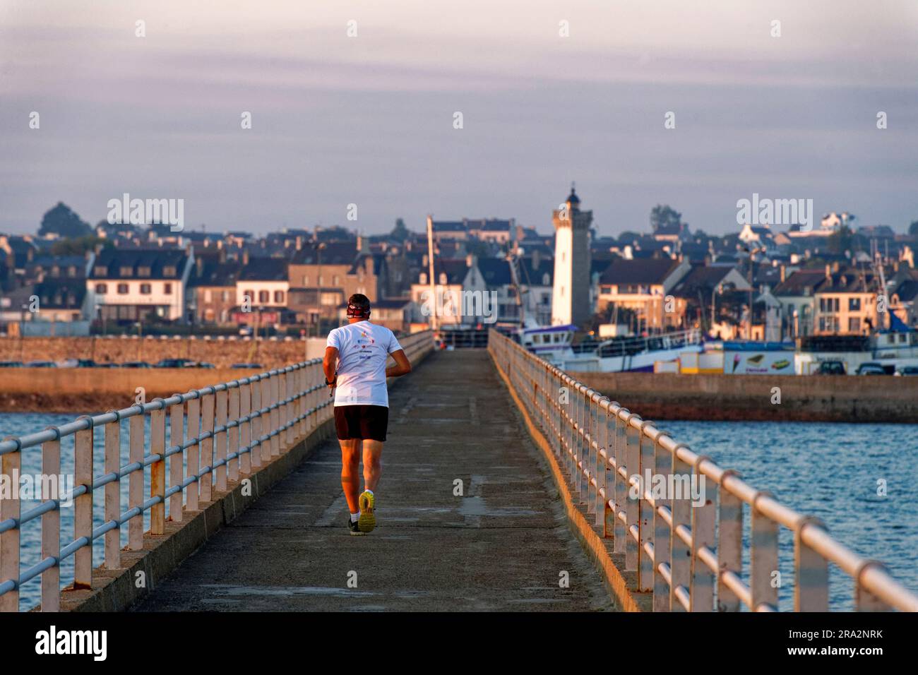 France, Finistere, Roscoff, harbour and boarding gateway for the Batz ...