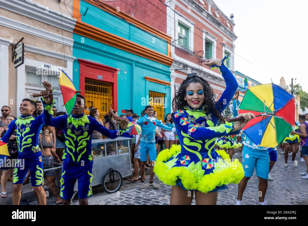 Brazil, Nordeste, Olinda, children dancing at the carnaval Stock Photo ...