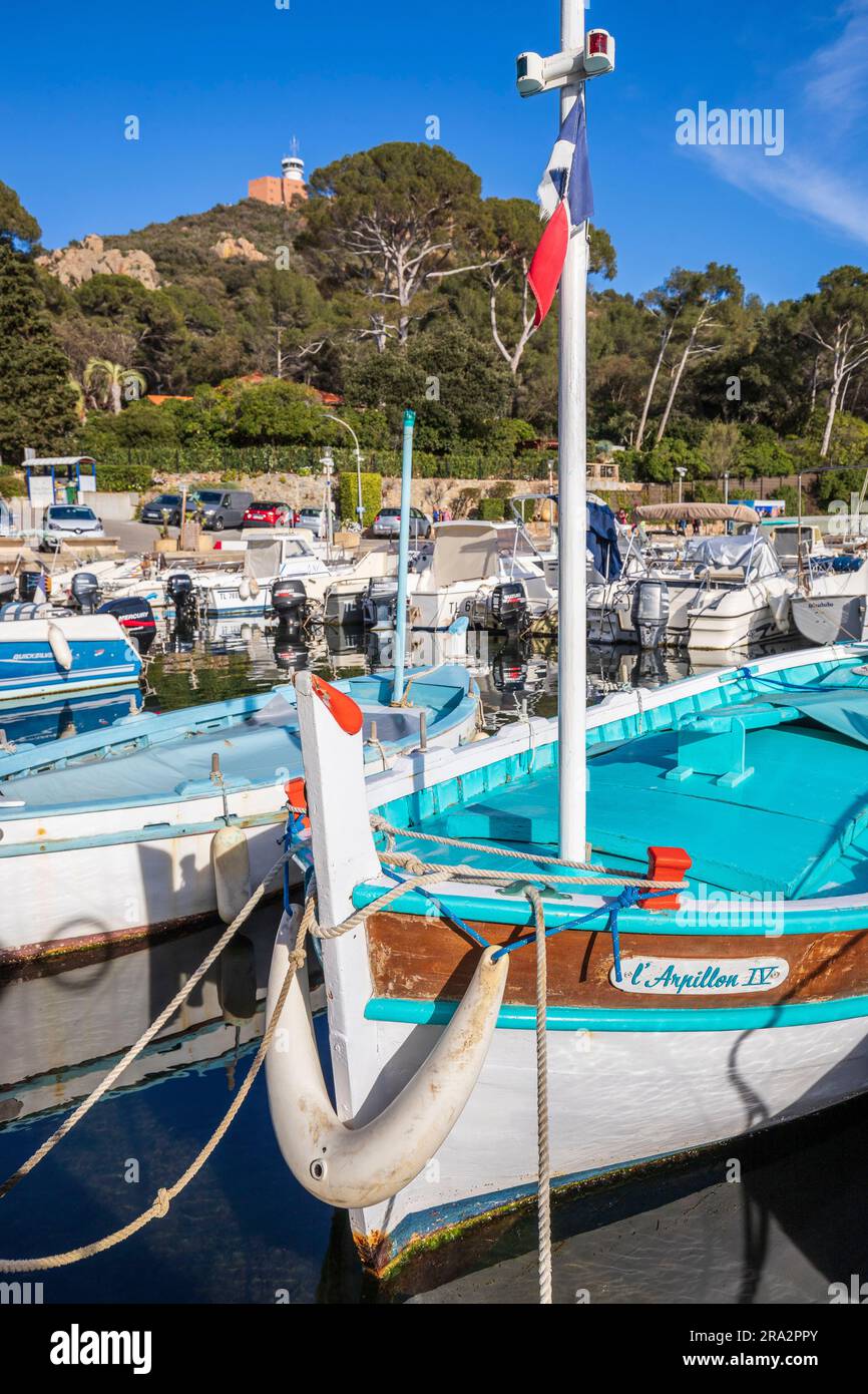 France, Var, Saint-Raphaël, pointed boats, traditional fishing boats in ...