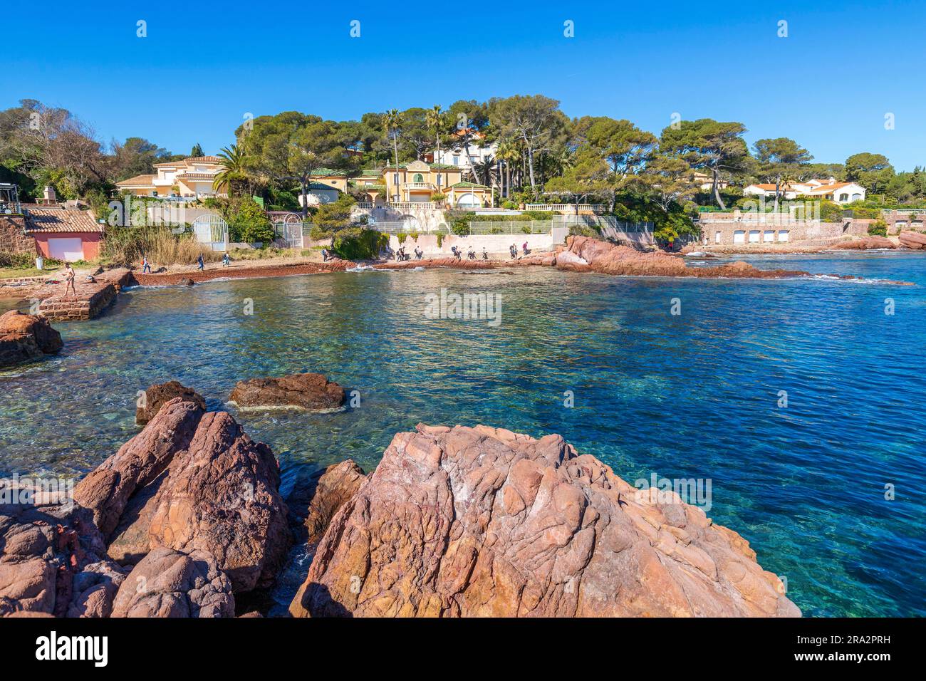France, Var, Saint-Raphaêl, coastal path from Port Santa Lucia to Arene ...