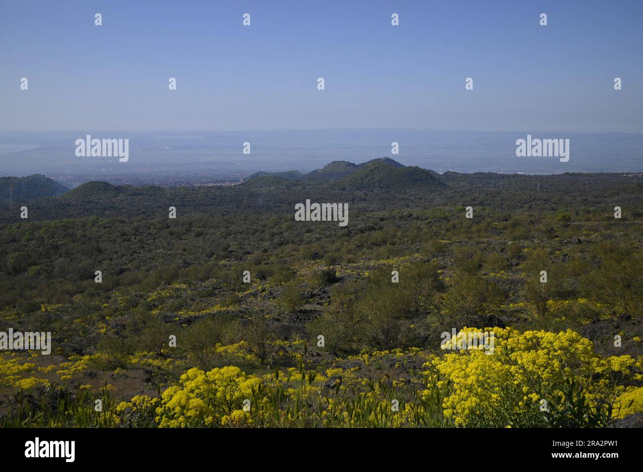 Scenic landscape on the grounds of Parco dell'Etna a protected natural ...