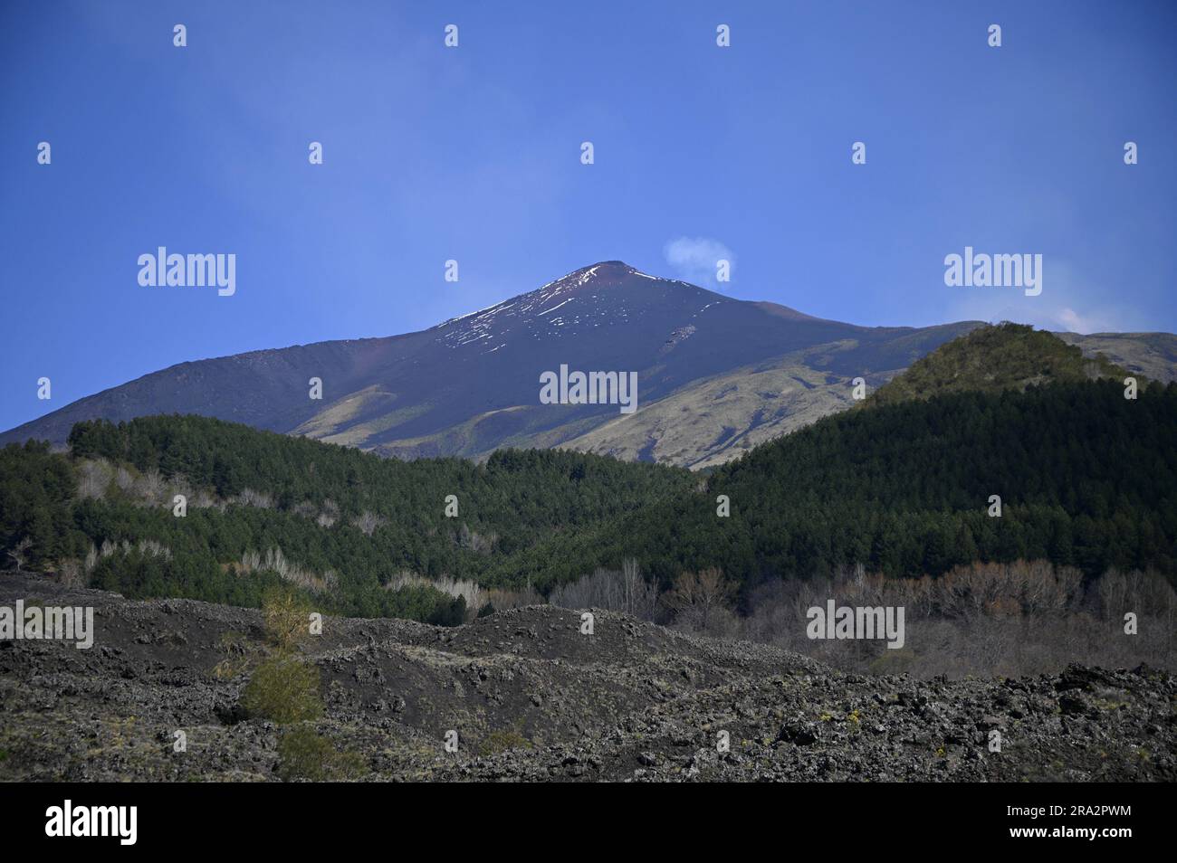 Scenic landscape on the grounds of Parco dell'Etna a protected natural ...