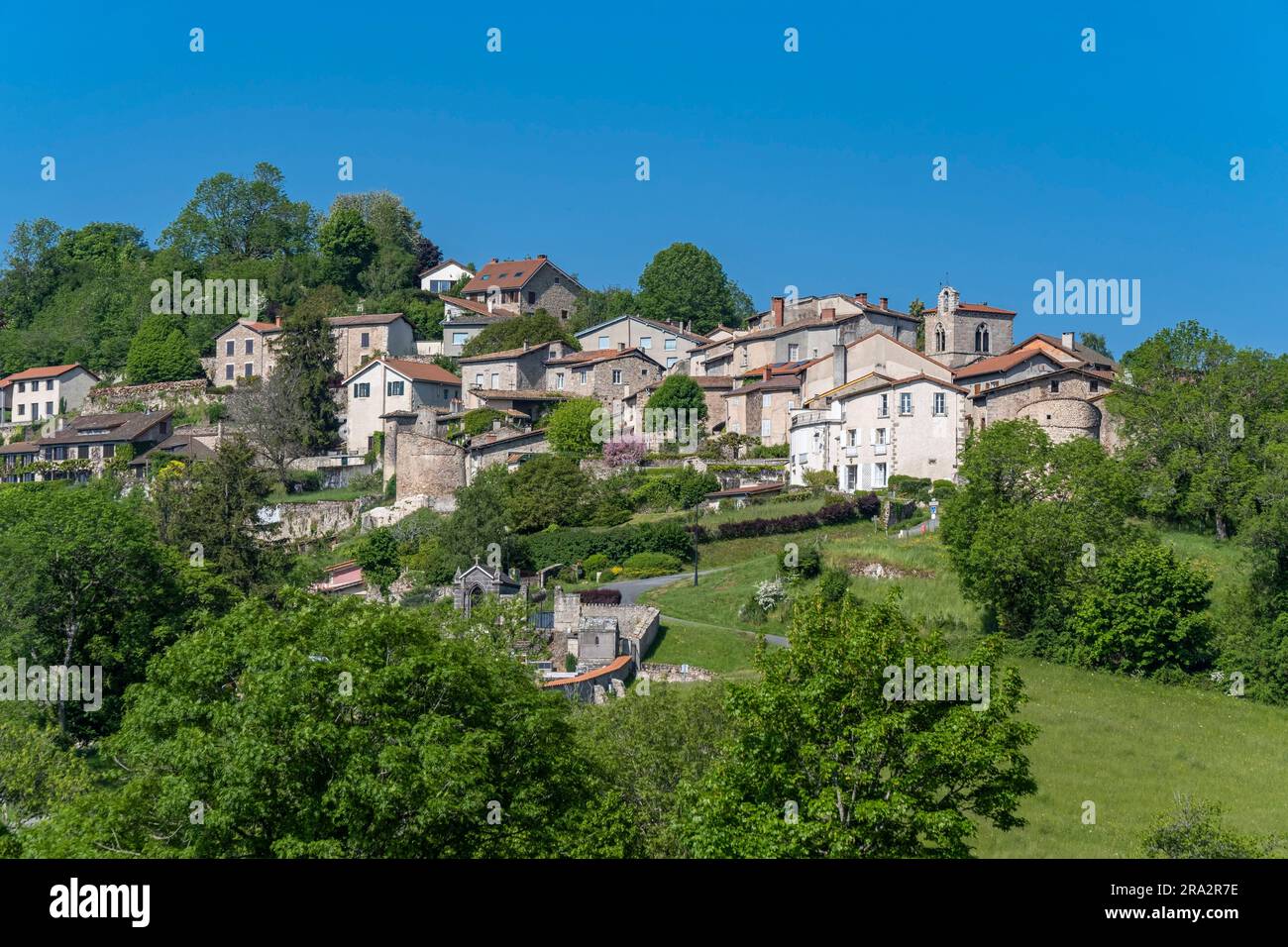 France, Loire, Monts du Forez, the historic village of Cervieres Stock ...