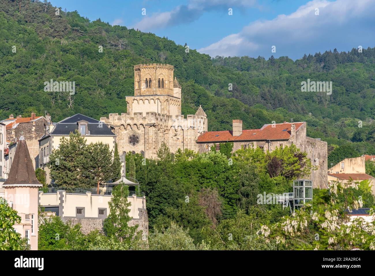 France, Puy de Dome, Royat, spa town, Saint Leger church Stock Photo ...
