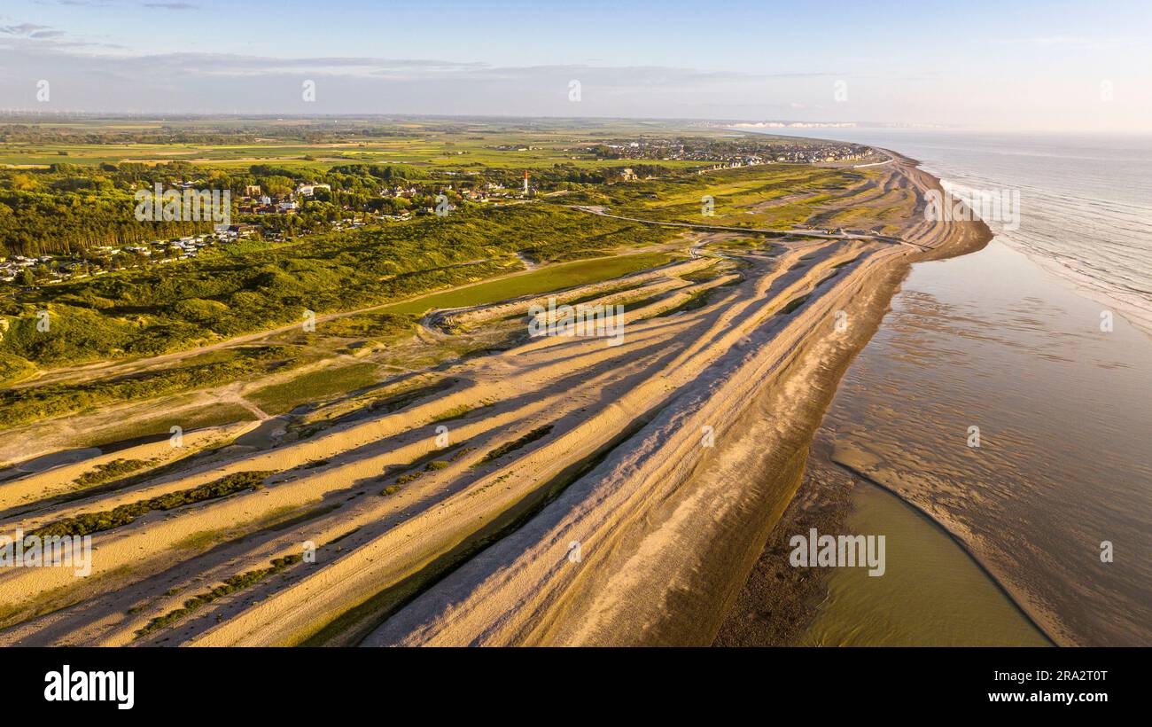 France, Somme, Somme Bay, Cayeux-sur-mer, La Mollière d'Aval, view of ...