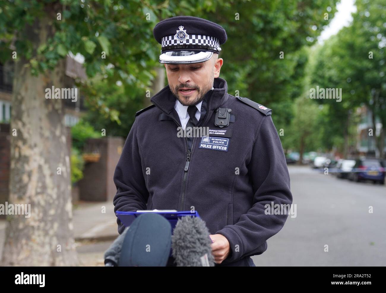Superindendent Jack May-Robinson from the Metropolitan Police speaking ...