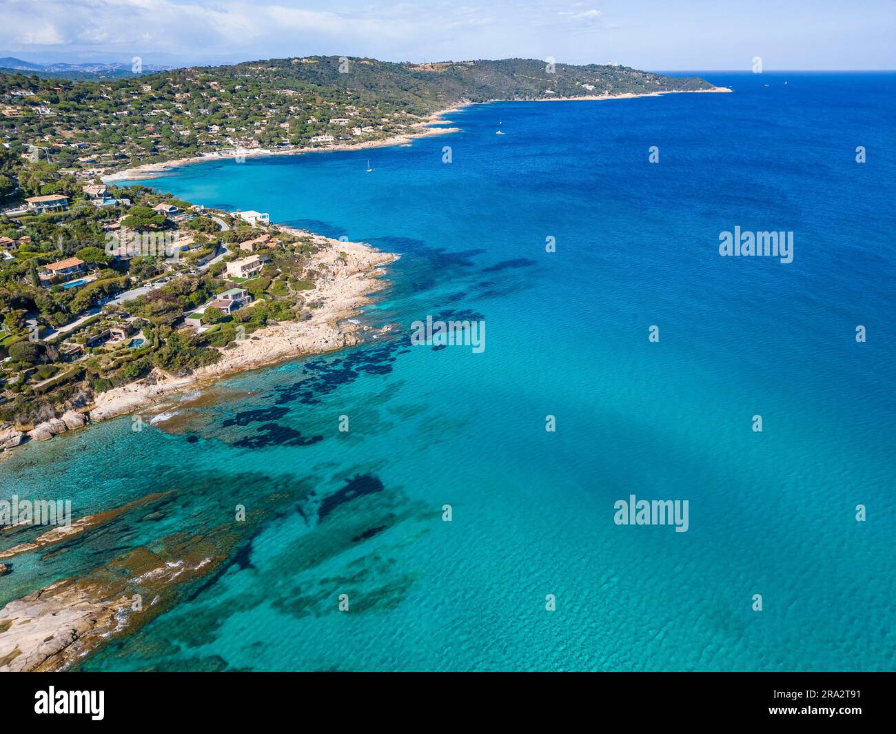 France, Var, Saint-Tropez peninsula, Ramatuelle, Canadel point with Cap ...