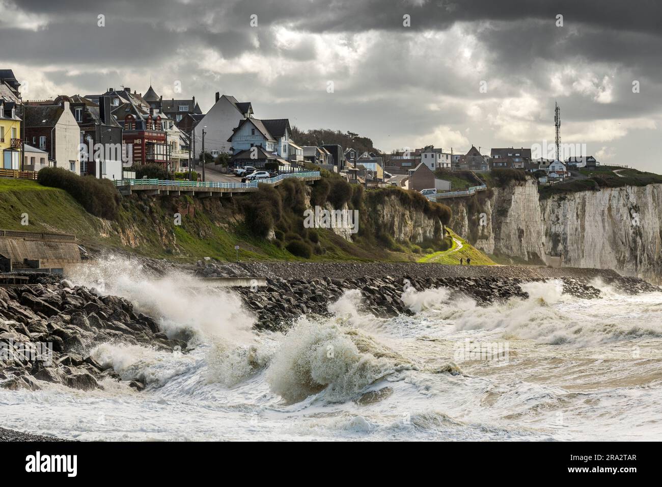 France, Somme, Baie de Somme, Ault, Storm Noa in Ault, winds at 120 km ...