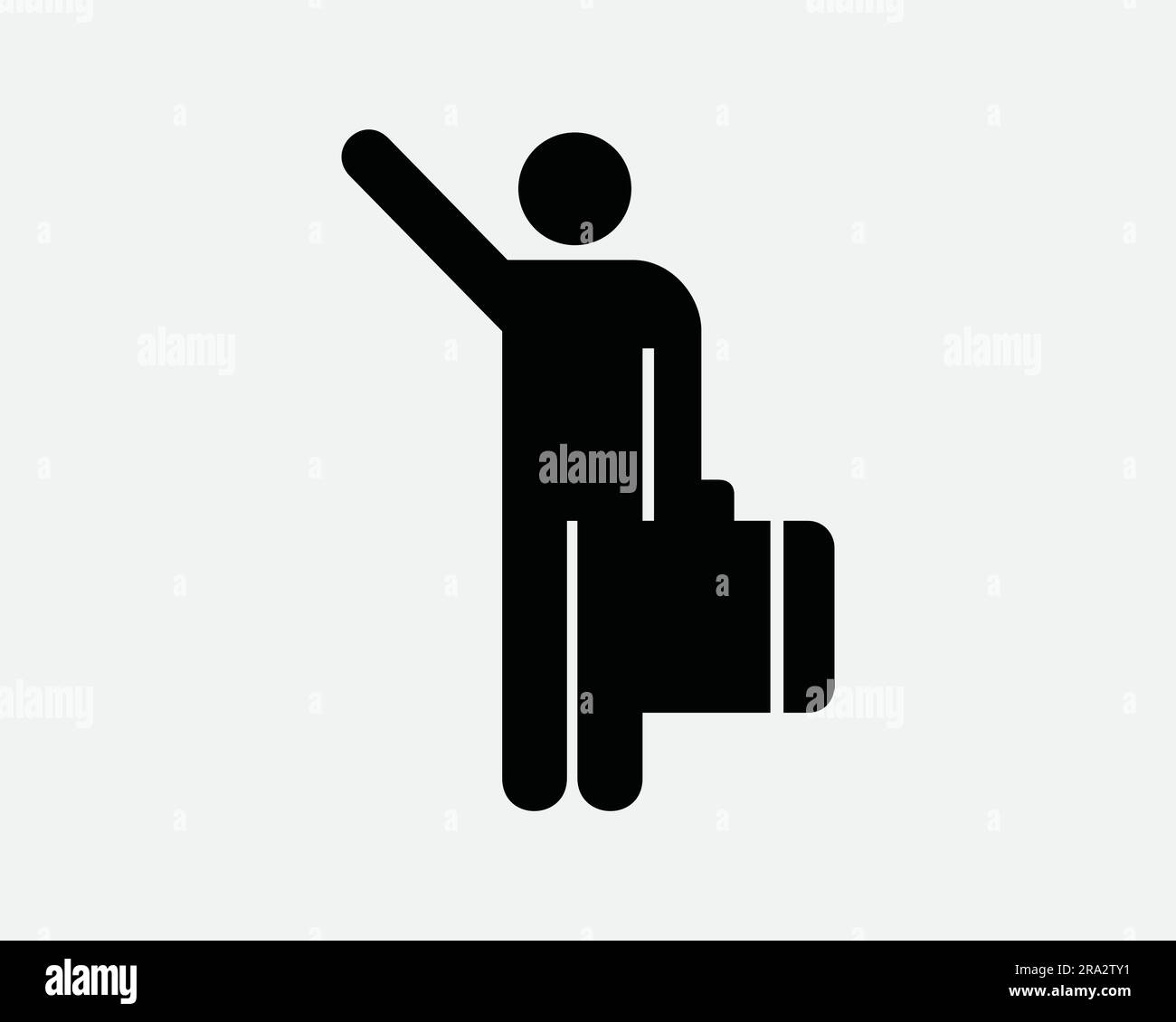 Man Businessman Stopping Calling Taxi Cab Bus Raise Hand Gesture Stop ...