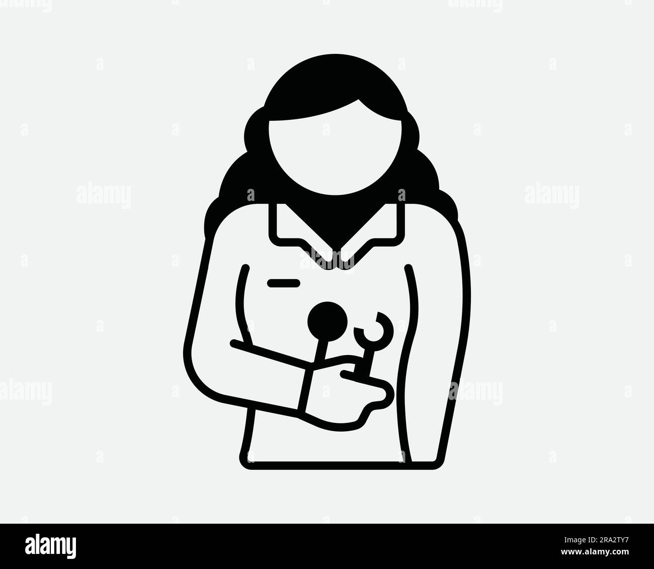 Female Doctor Icon. Woman Lady Girl Physician Health Care Worker ...