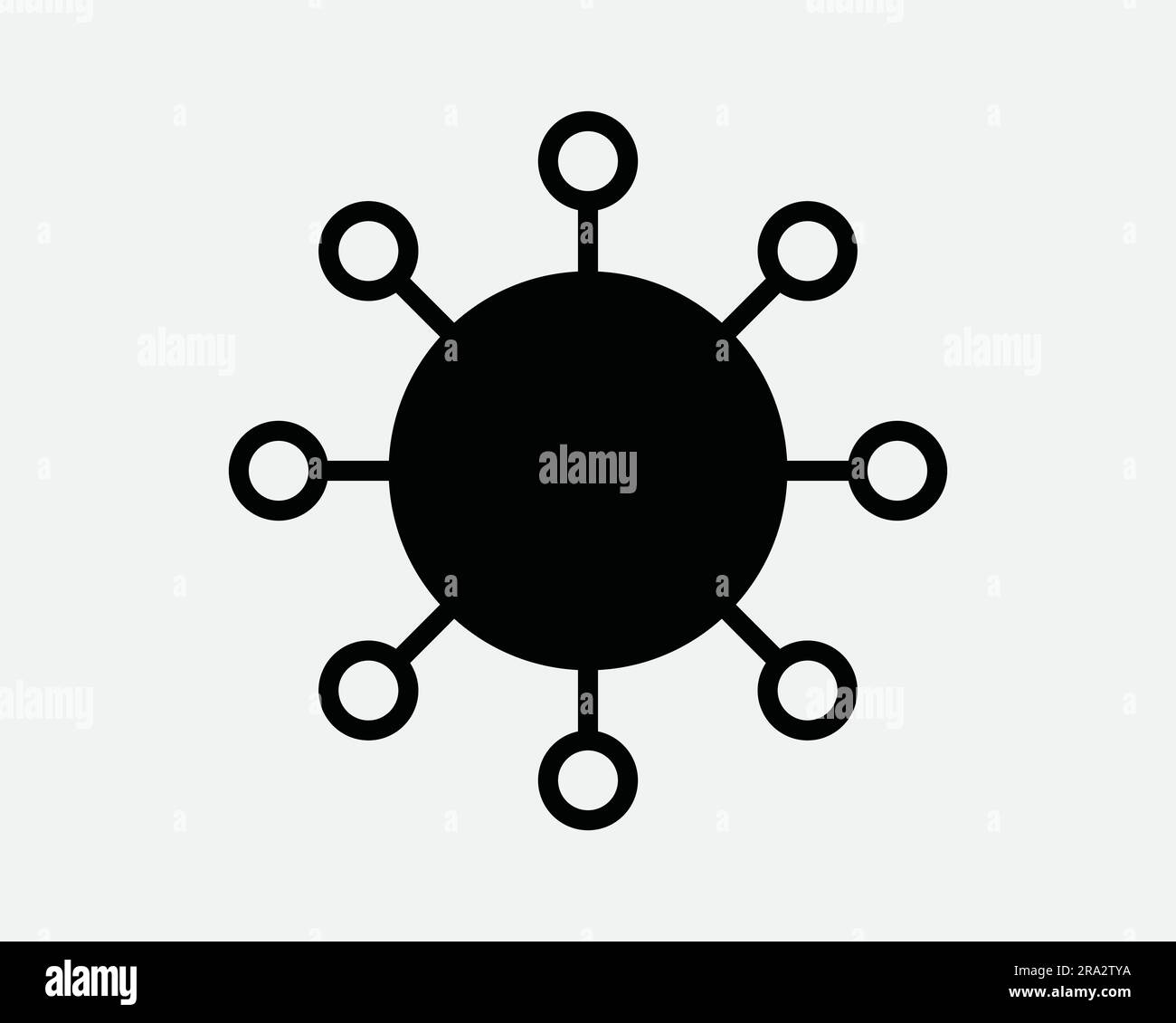 Network Icon. Connection Social Connect Networking Community Link Merge Marketing Virus. Black ...