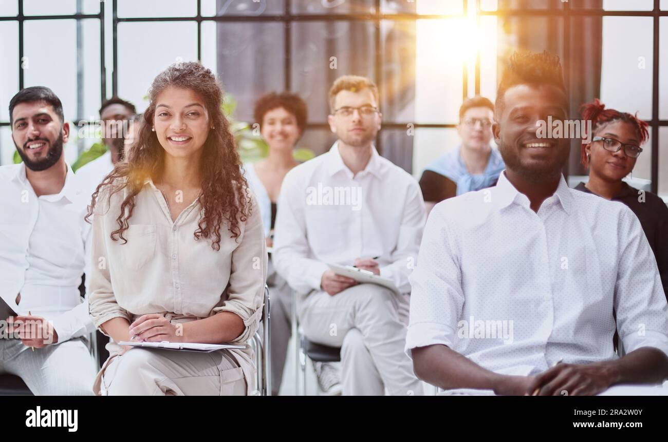 People in the conference room, front view Stock Photo - Alamy