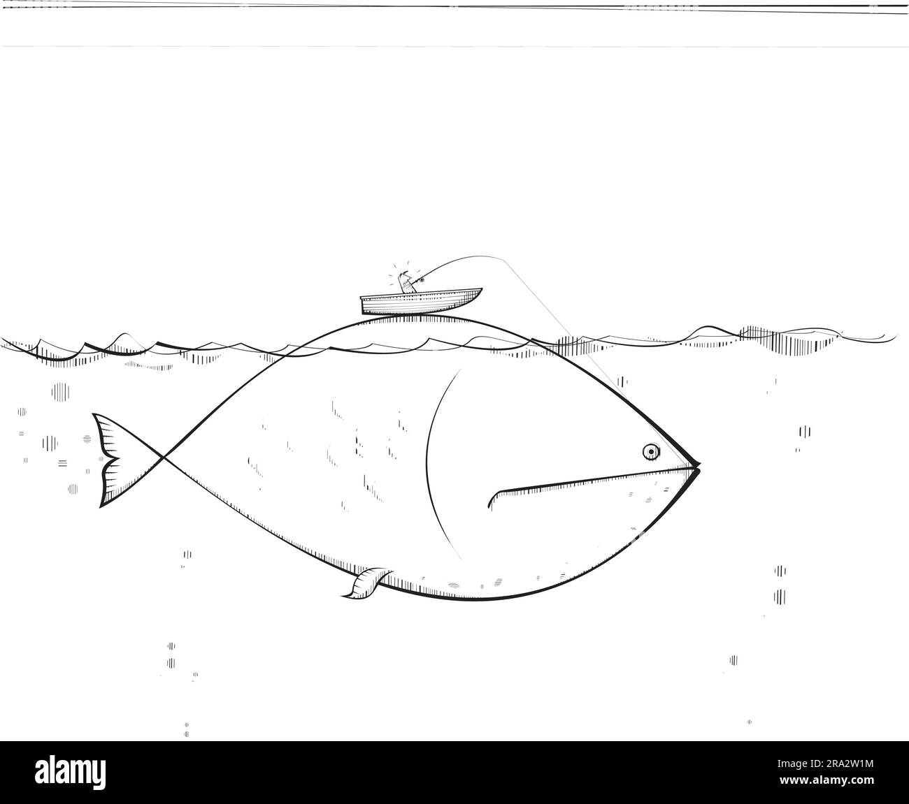 The ocean has a small boat Cut Out Stock Images & Pictures - Alamy