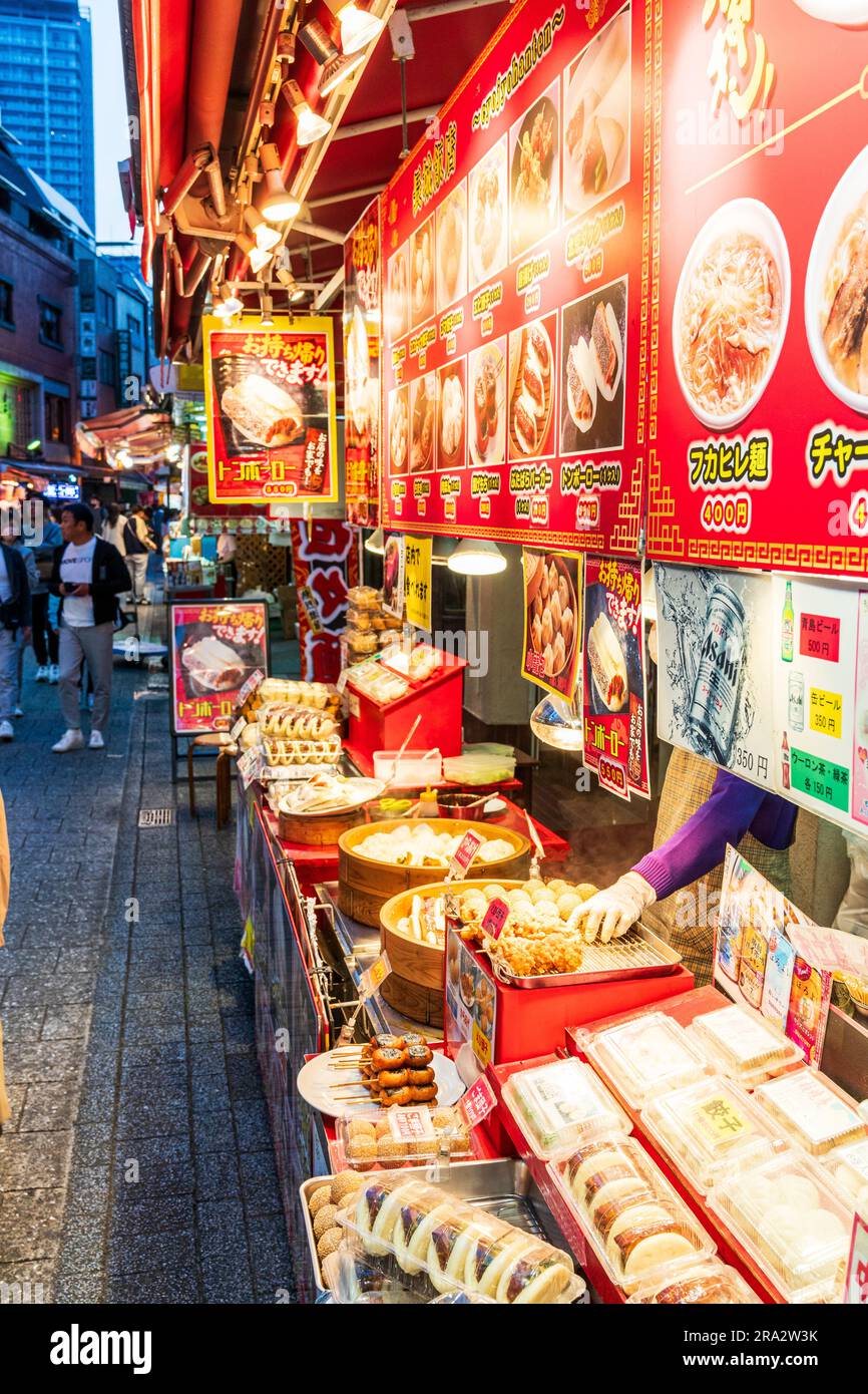 Chinese takeaway food stall selling steamed buns and dumplings which ...