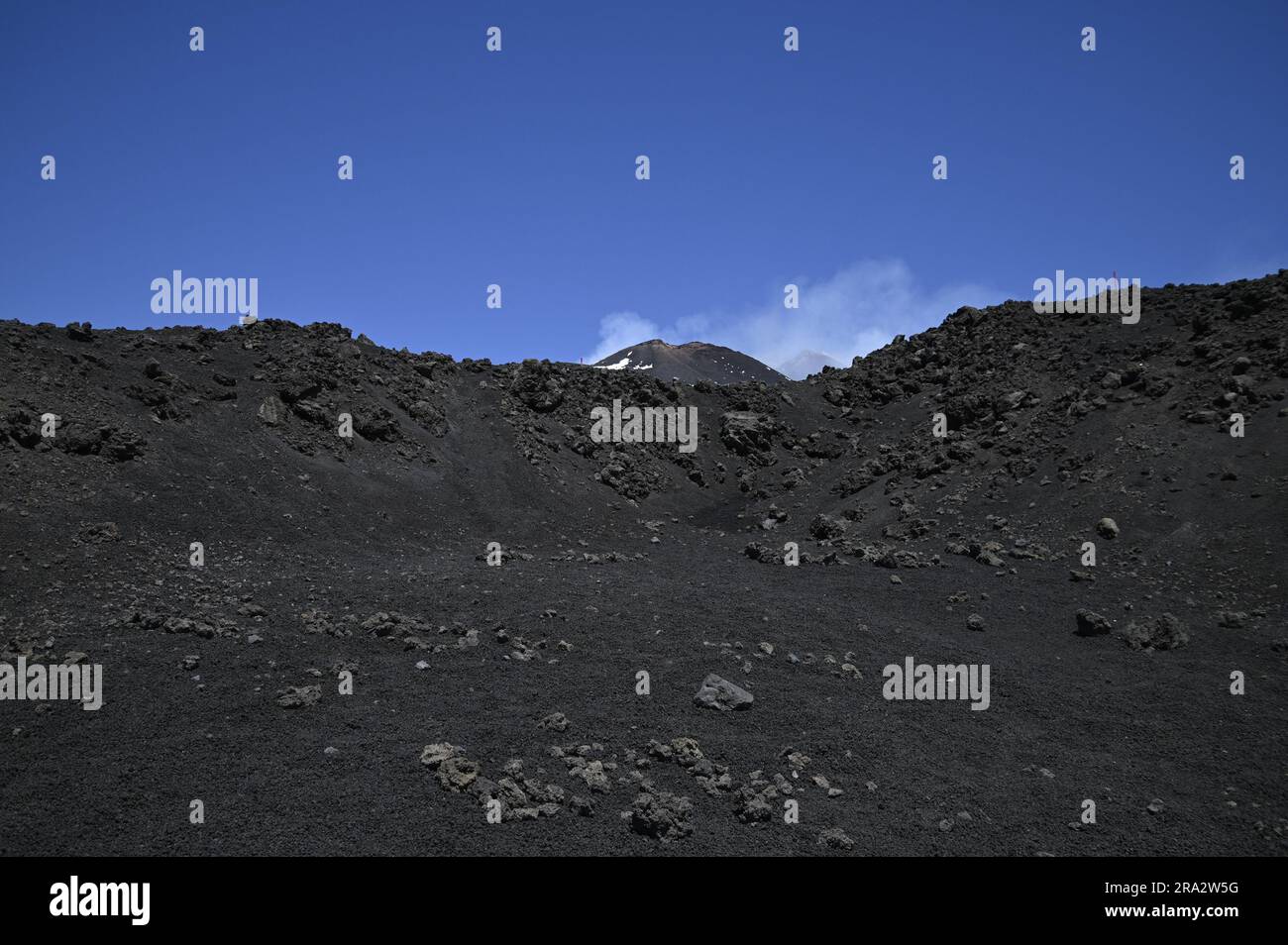 Natural volcanic landscape on the foothills of Mount Etna Summit in ...