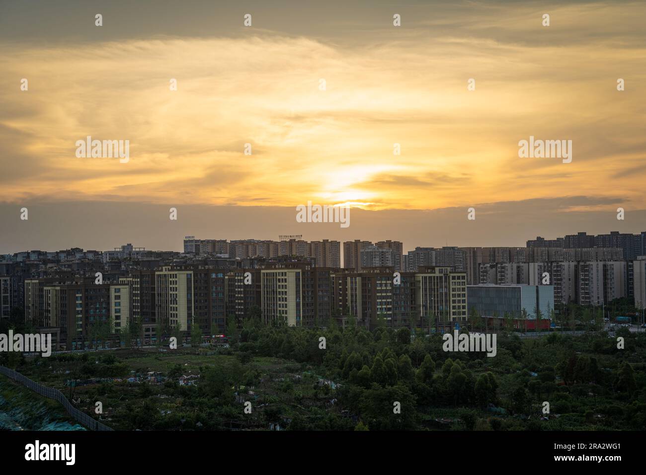 The city of Chengdu under the dusk Stock Photo - Alamy