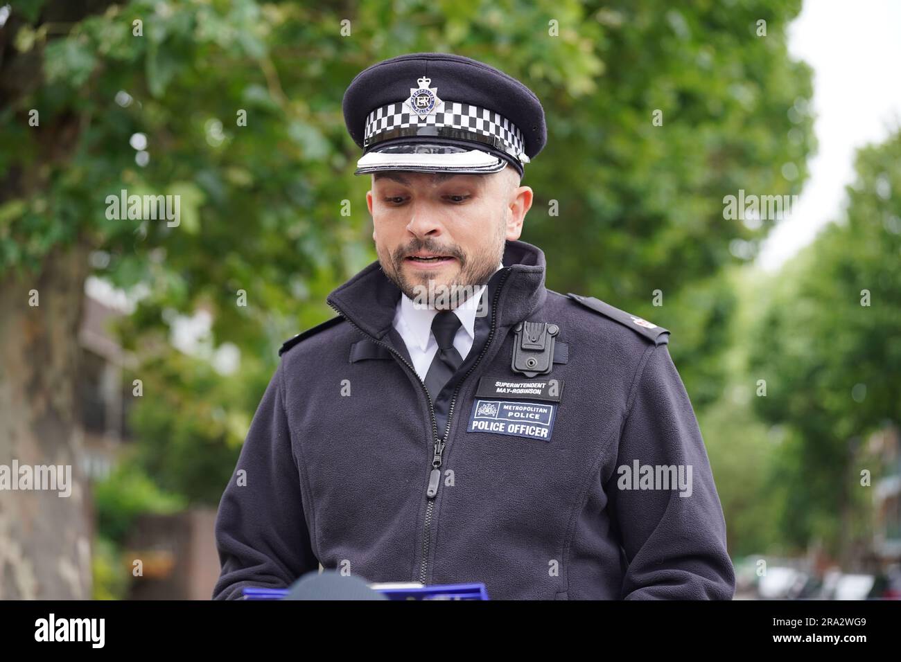Superindendent Jack May-Robinson from the Metropolitan Police speaking ...