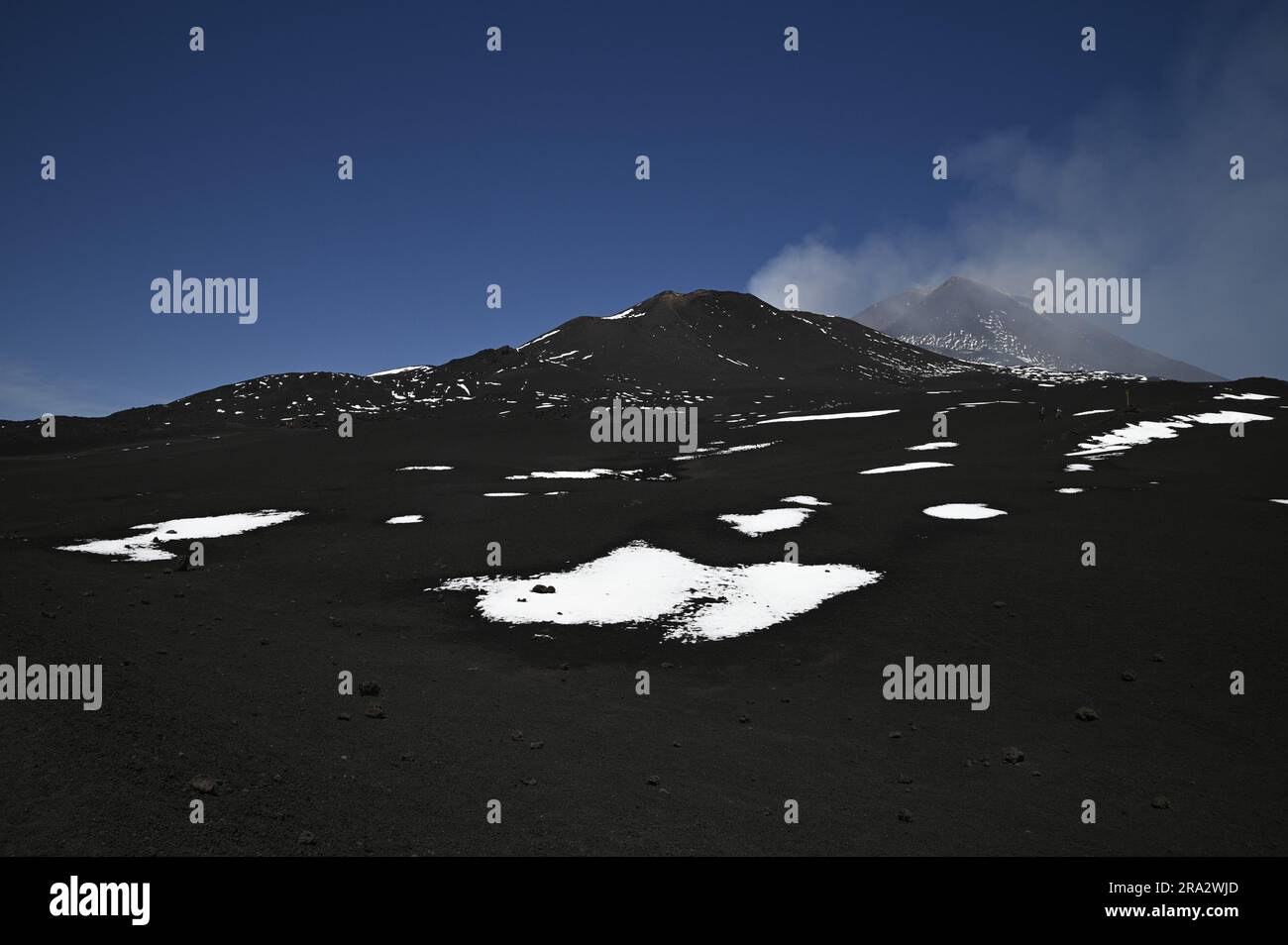 Natural volcanic landscape with scenic view of Bocca Nuova and the Cratere Centrale on Mount ...
