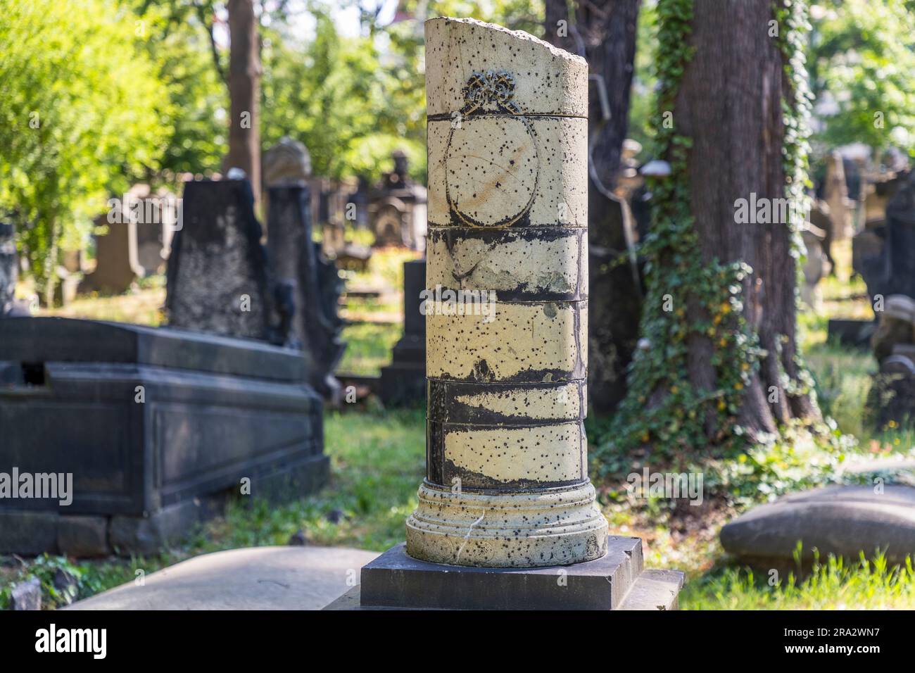 Broken column made of Zöblitz serpentine, a natural stone from the ...