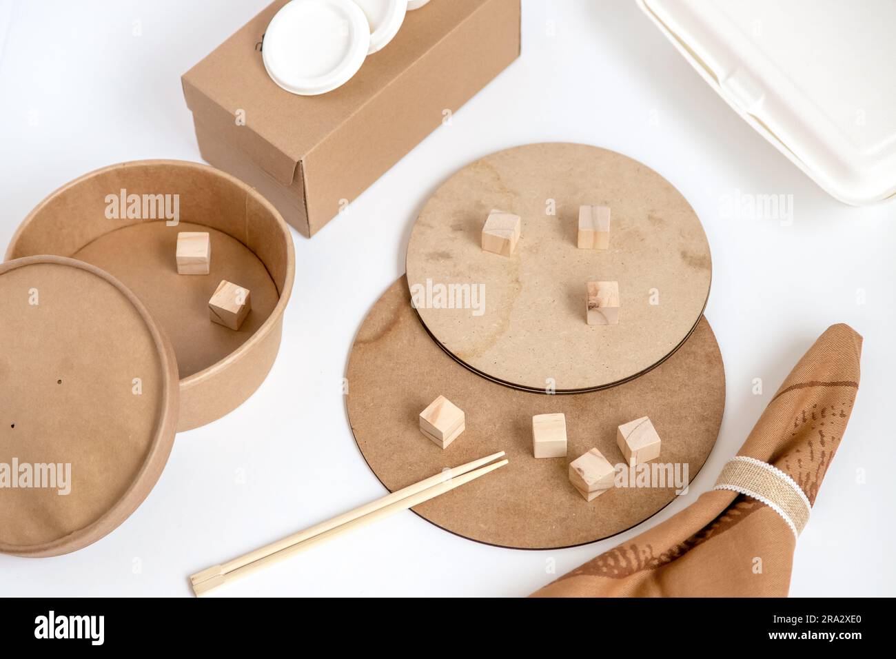 Set of card and paper elements related to packaging and transport of ...