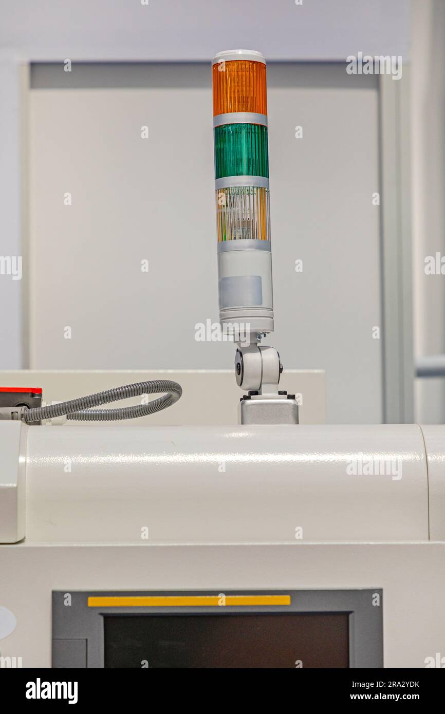 Tower Stack Light Indicator at Automated Cnc Machine in Workshop Stock ...