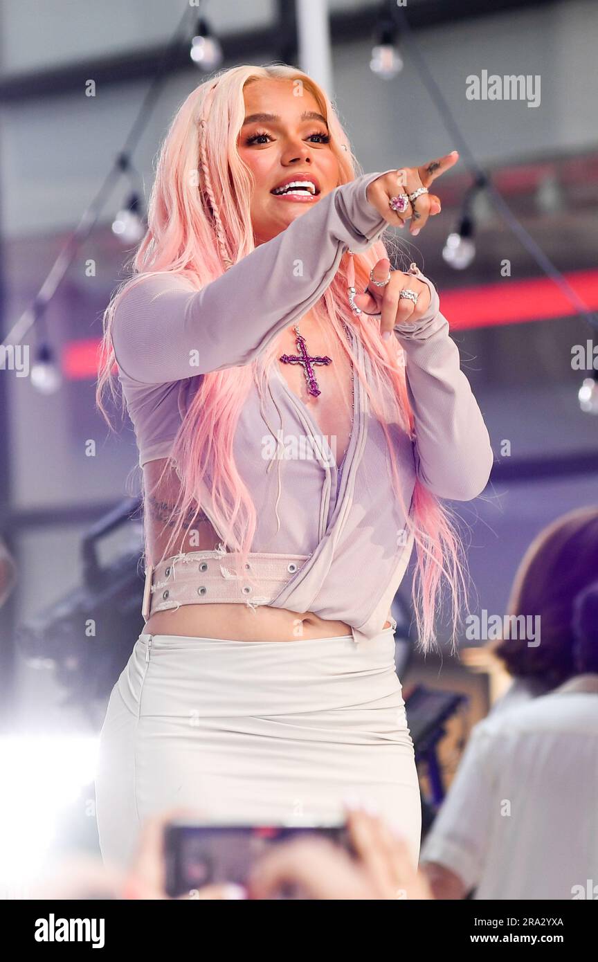 New York, USA. 30th June, 2023. Karol G performs on NBC's "Today" Show at Rockefeller Center in ...