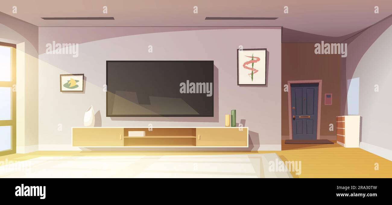 Empty interior room tv Stock Vector Images - Alamy